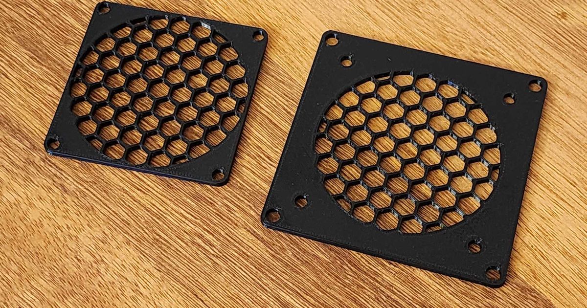 80mm Hex Fan Grate & Flush Mount by OverMaintained | Download free STL ...