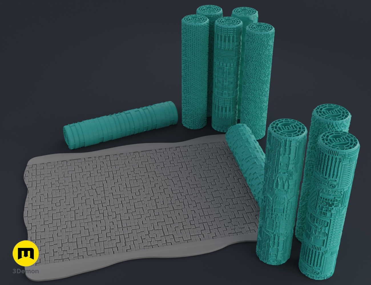 DnD Terrain Rollers – Scifi by 3Demon's Texture Rollers | Printables Store