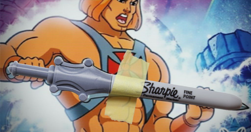 He-Man - Power Sword Hilt Sharpie Cap by Gatto | Download free STL ...