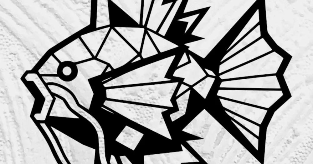 Geometric Low Poly Magikarp by The line art guy | Download free STL ...