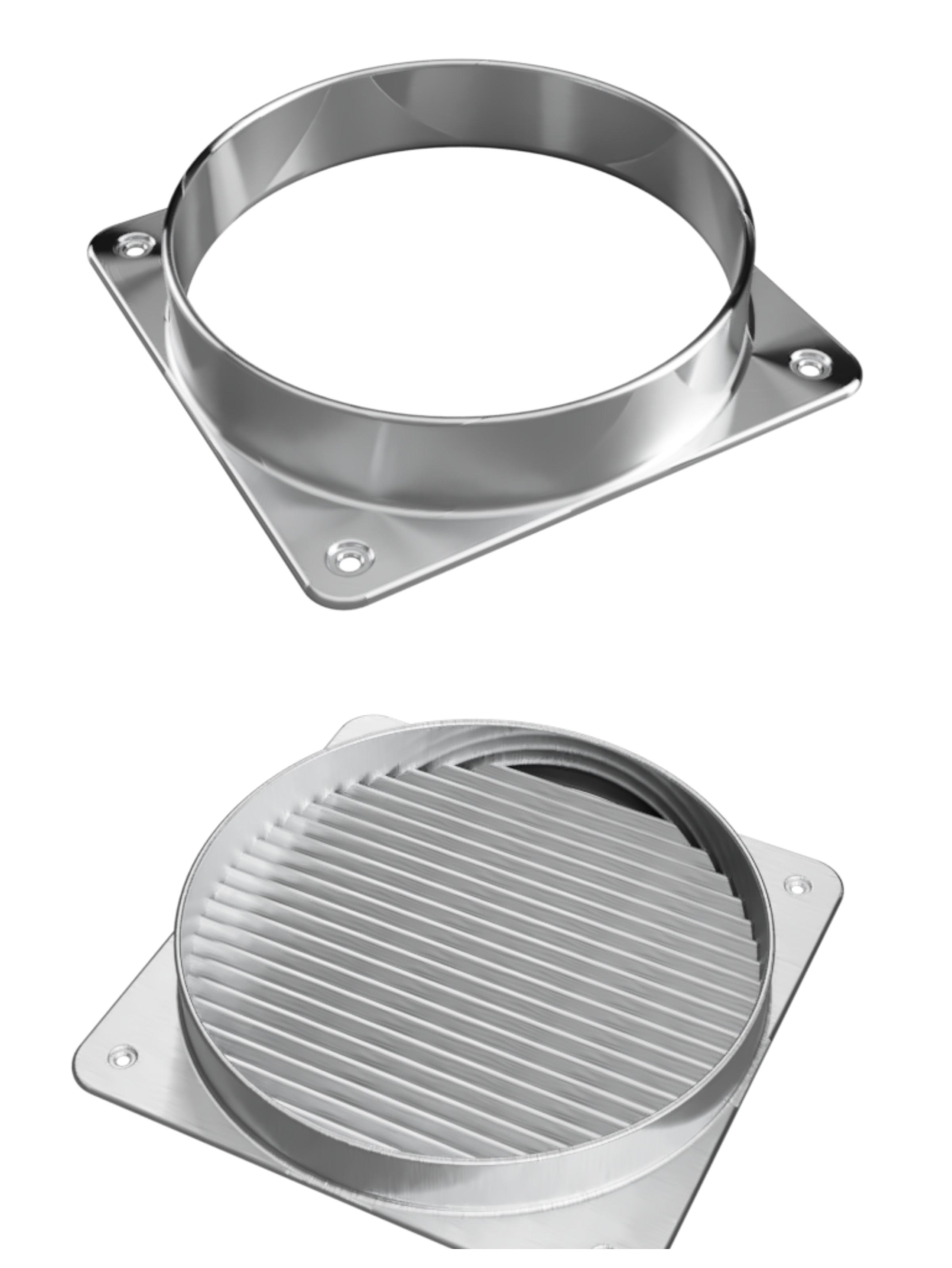 Parameterized Inline Fan Flanged Mount by mozWORLD | Download free STL ...
