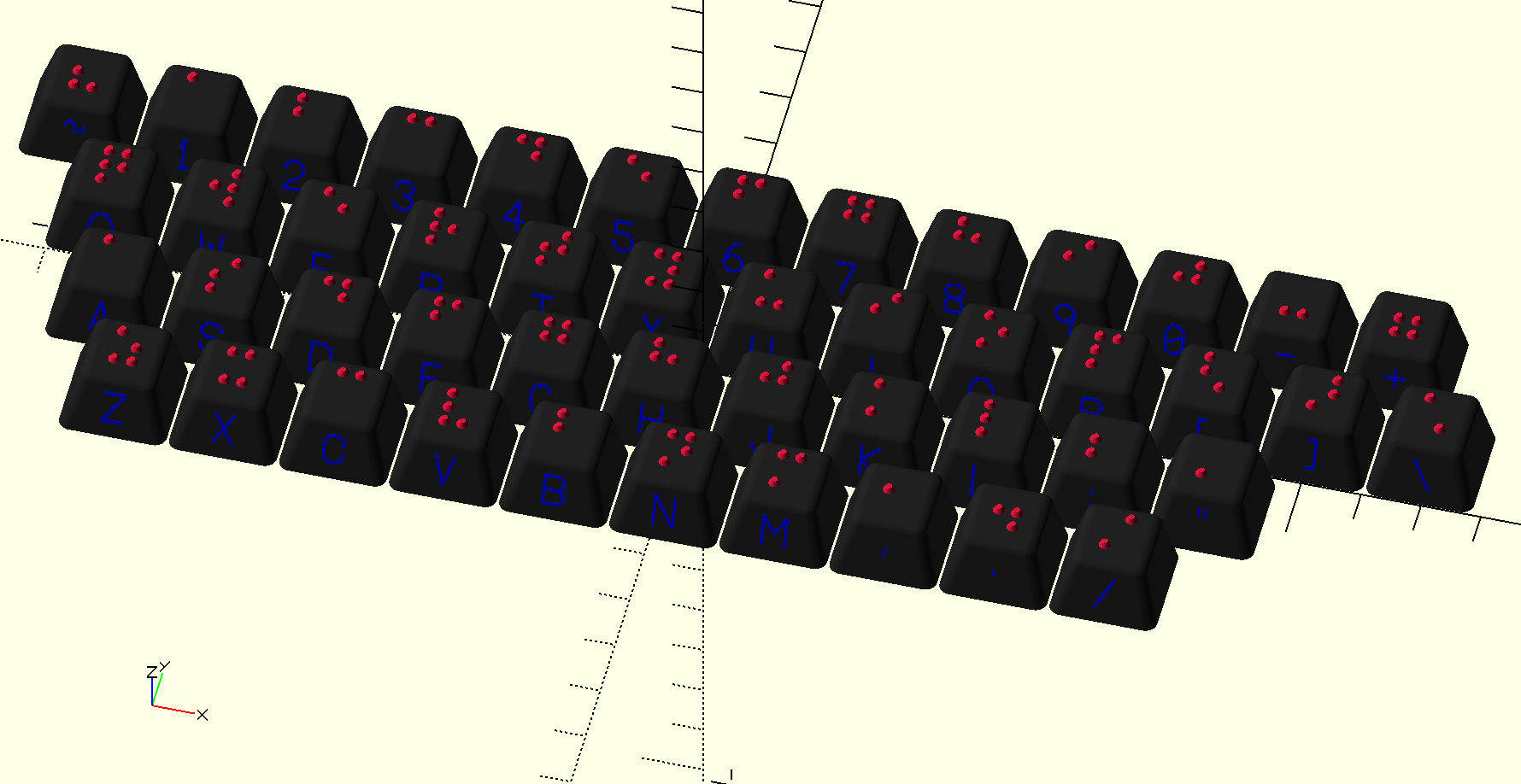 Parametric Braille Keyboard [Cherry MX Keycap] par gringer ...