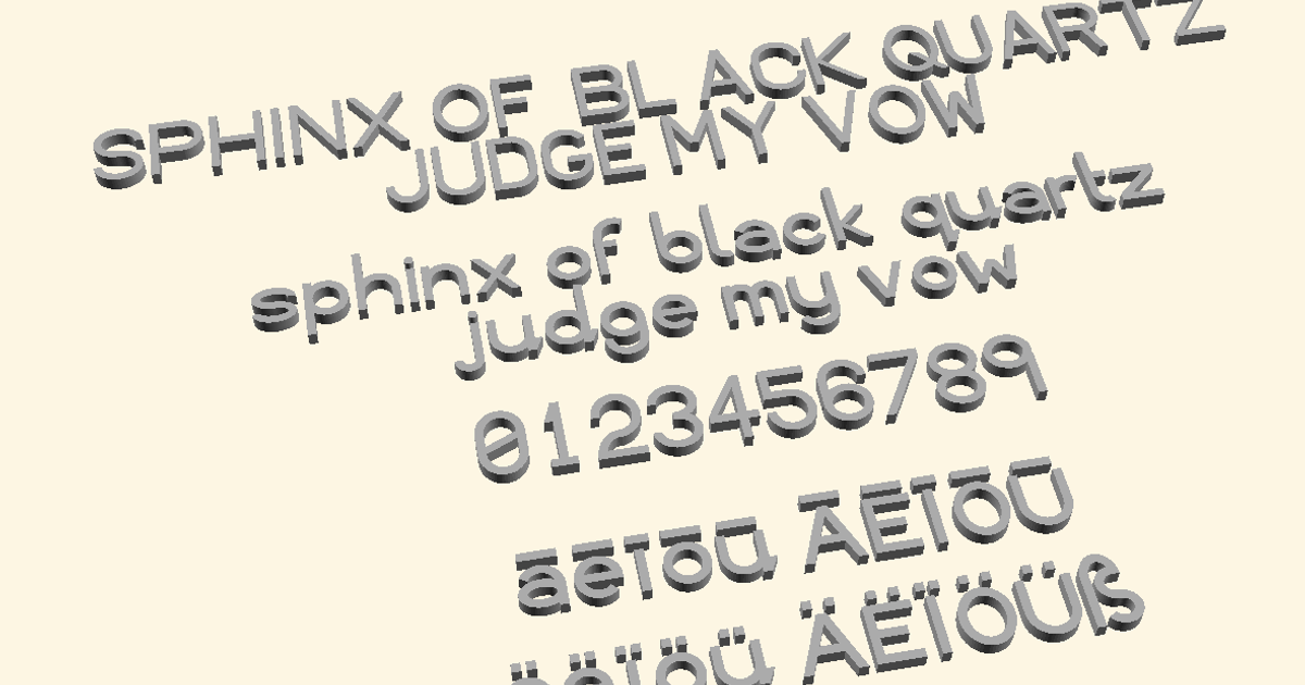 Primitive OpenSCAD Font par gringer | Téléchargez gratuitement un ...
