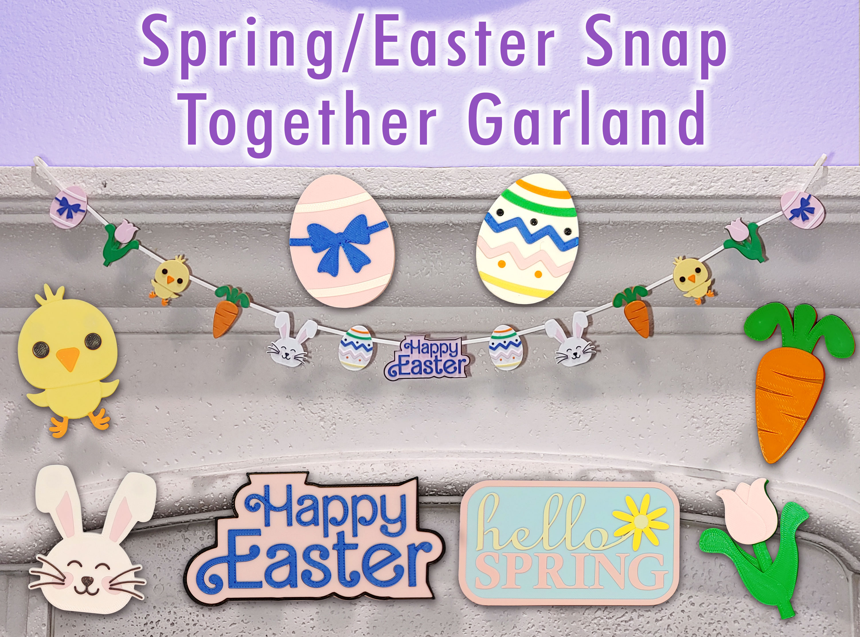 Snap Together Sprint/Easter Garland by fixumdude | Download free STL ...