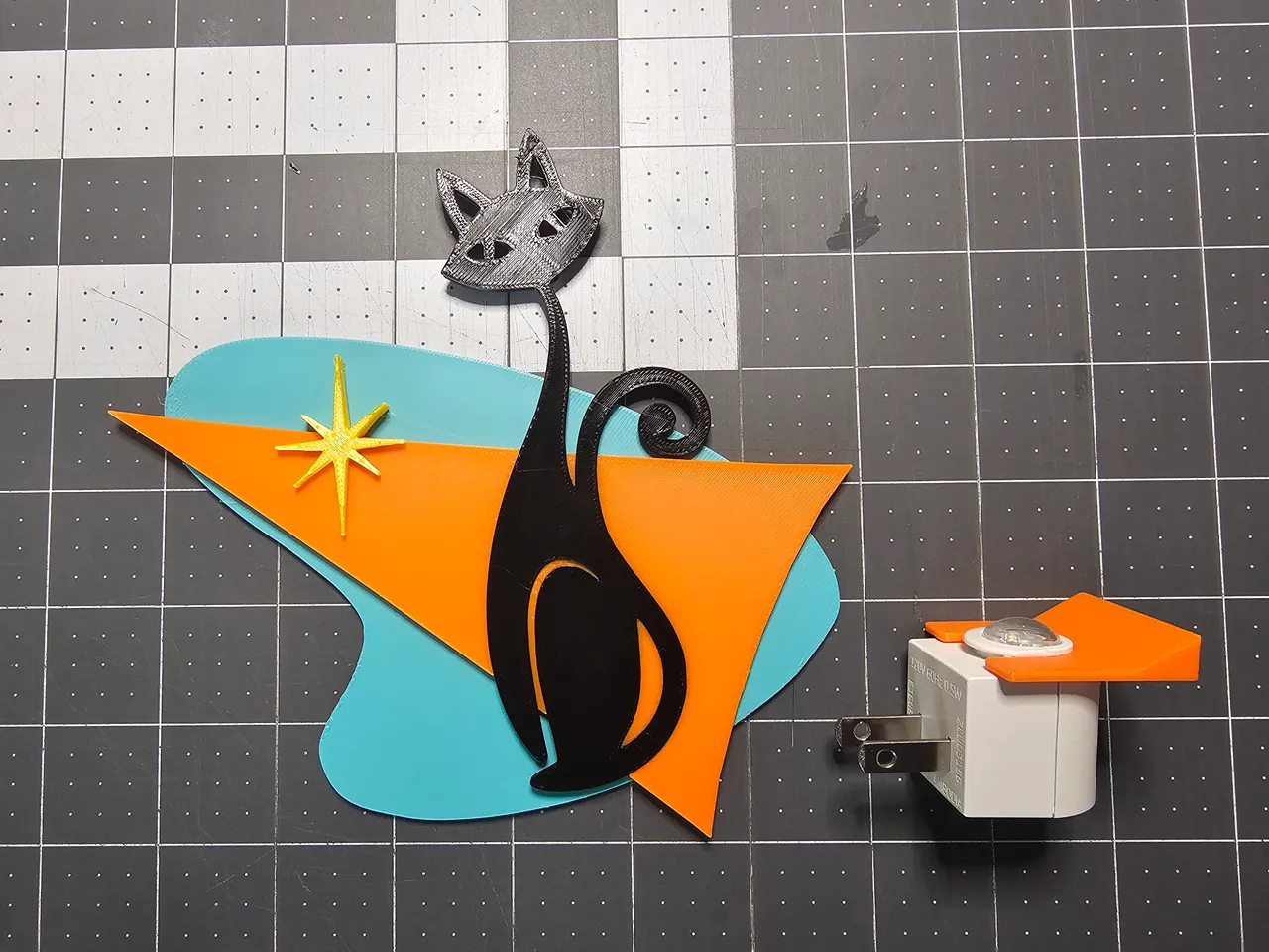 Retro Atomic Cat Night Light by Sam Schultz | Download free STL model ...