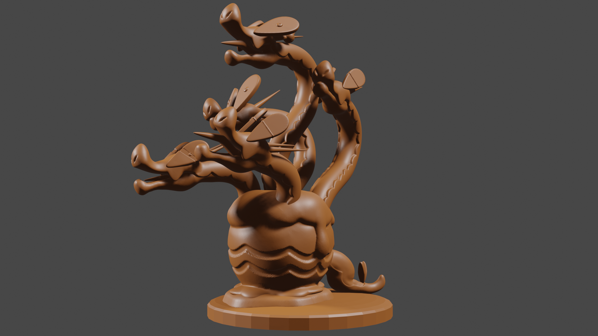Pokemon inspired, Hydrapple 5 heads, Tabletop DnD miniature by ...