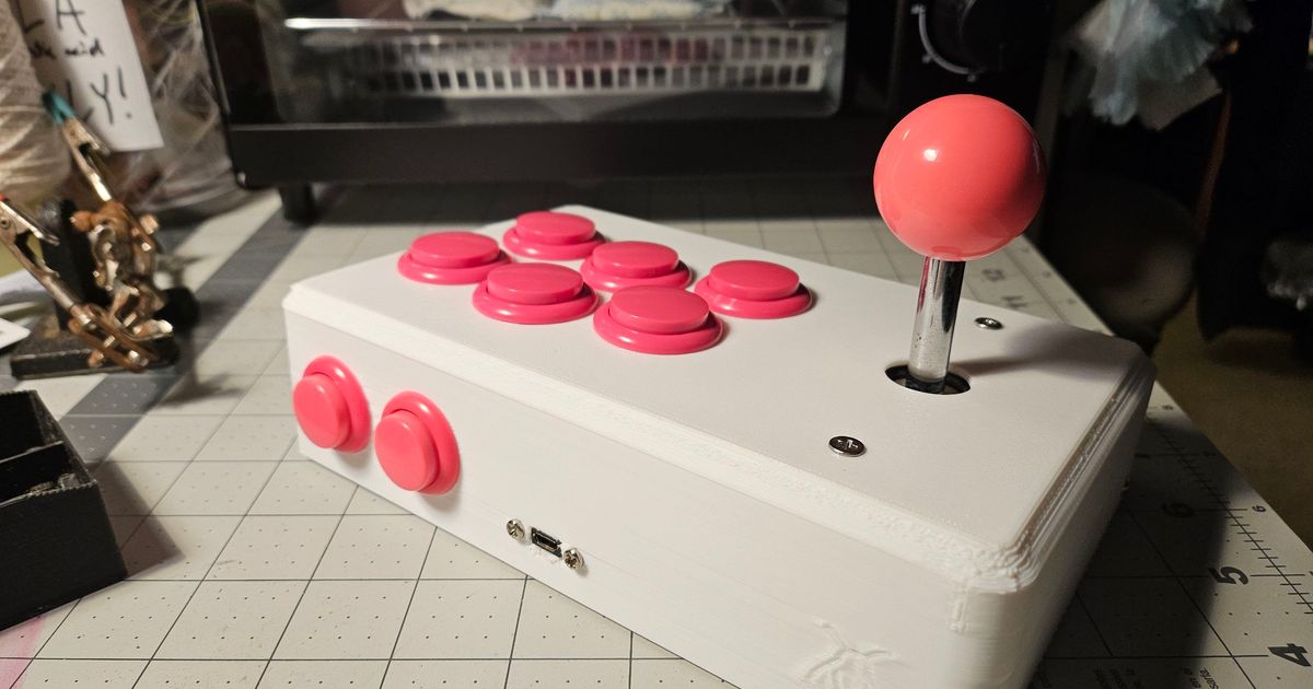 6+2 button arcade stick enclosure by mothdotmonster | Download free STL ...