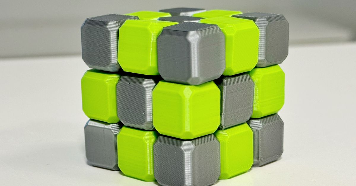 Cube Chain Brain Teaser by iZboxo | Download free STL model ...
