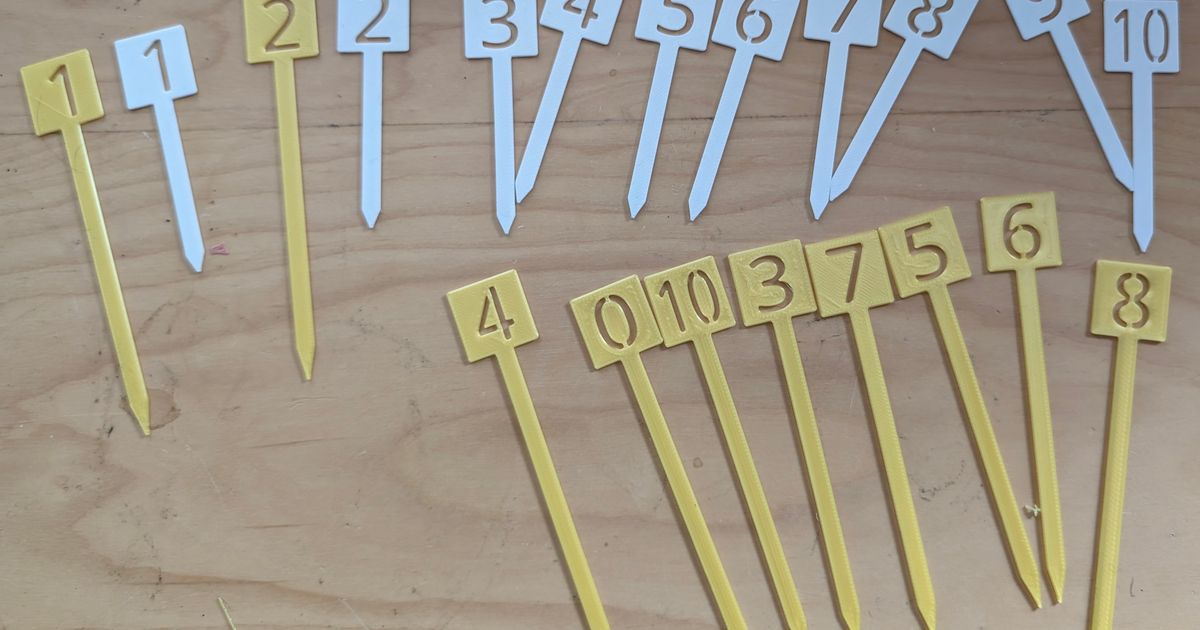 Numbered plant tags / labels by Elsni | Download free STL model ...