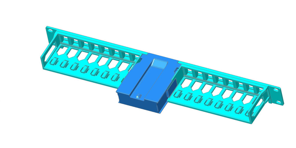 LOW PROFILE Modular 1U Relay Rack Mount for (16) Keystone Jacks (with ...