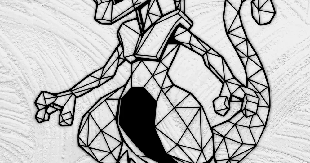 Mewtwo Geometric Low Poly by The line art guy | Download free STL model ...