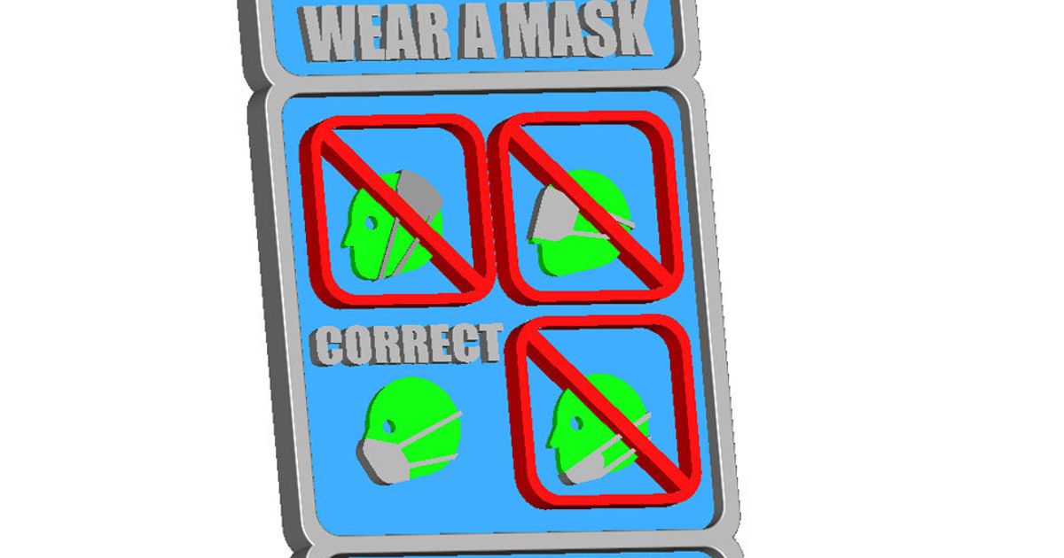 How to Wear A Mask Sign by MyStoopidStuff | Download free STL model ...