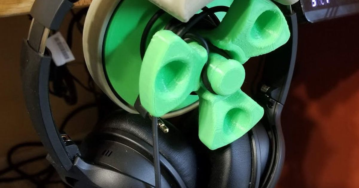 Headphone Holder with Cable Management Spool Table Mount Version - with ...