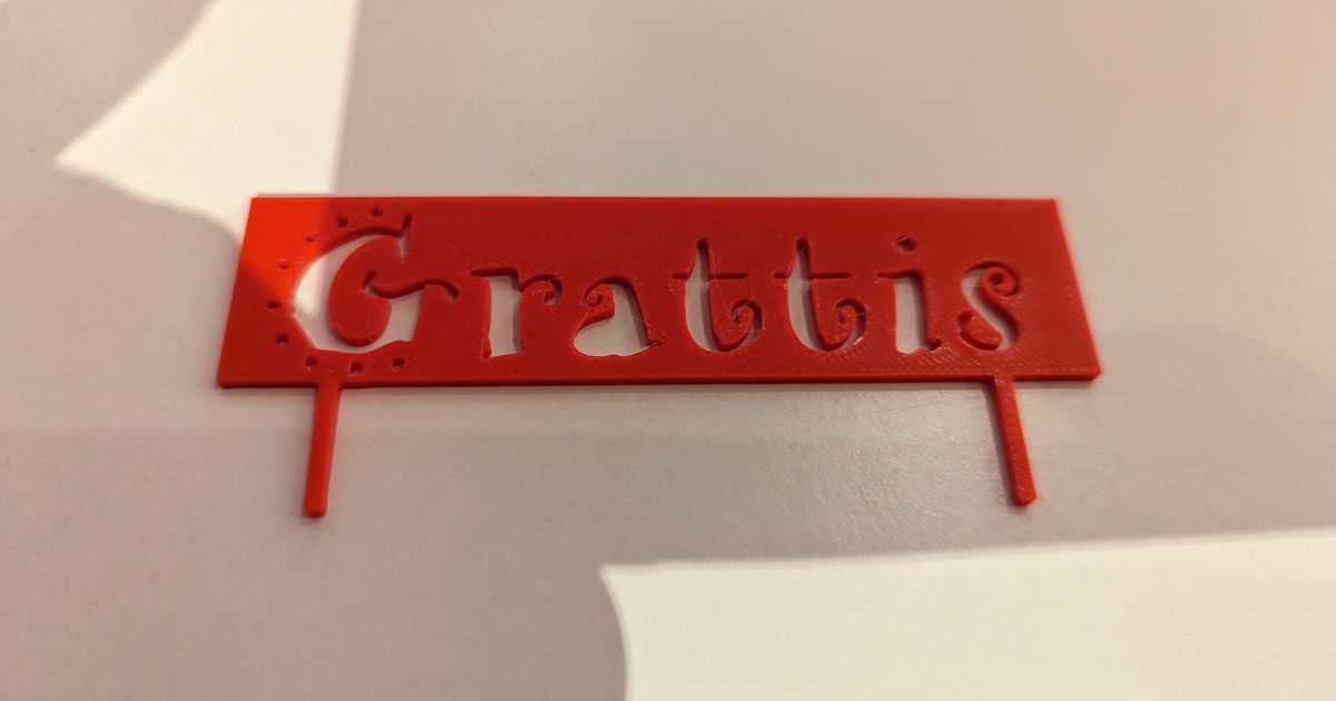 Grattis Cake sign by AndyMurlock | Download free STL model | Printables.com
