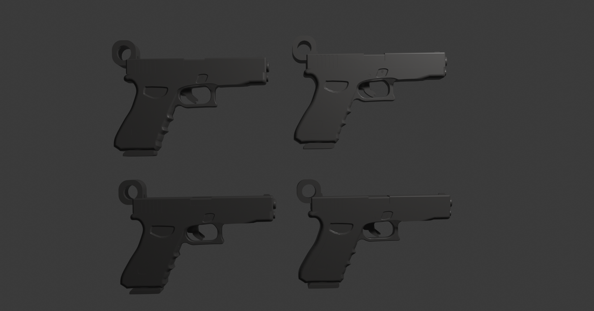 mini Glock on keychain (with rings) by 3d everything | Download free ...