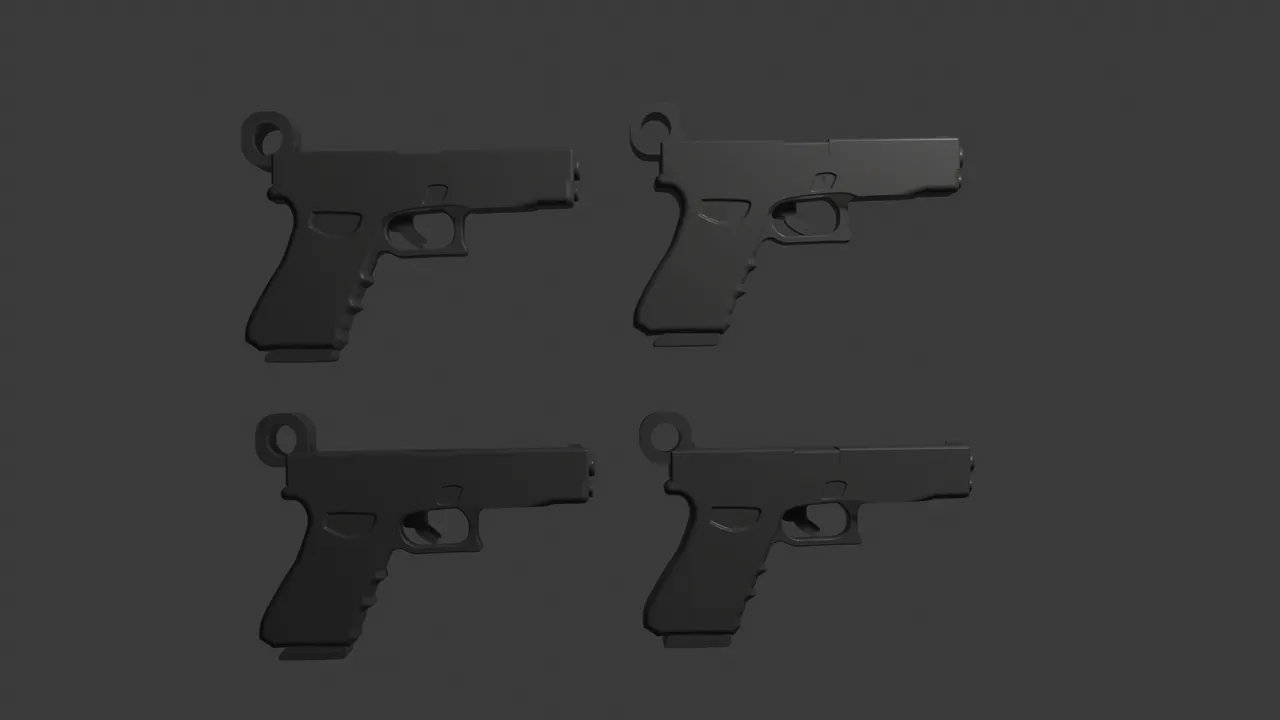 mini Glock on keychain (with rings) by 3d everything | Download free ...