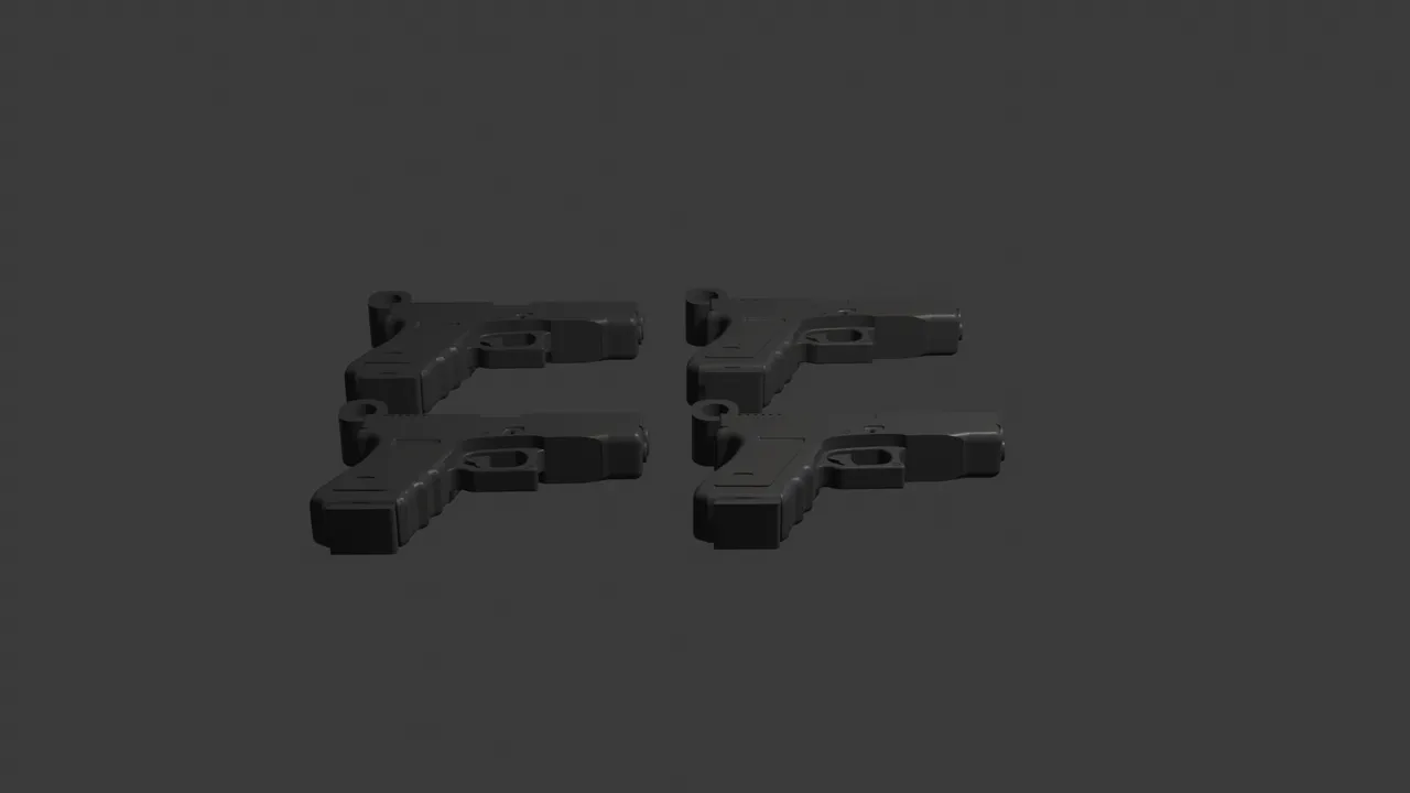 mini Glock on keychain (with rings) by 3d everything | Download free ...