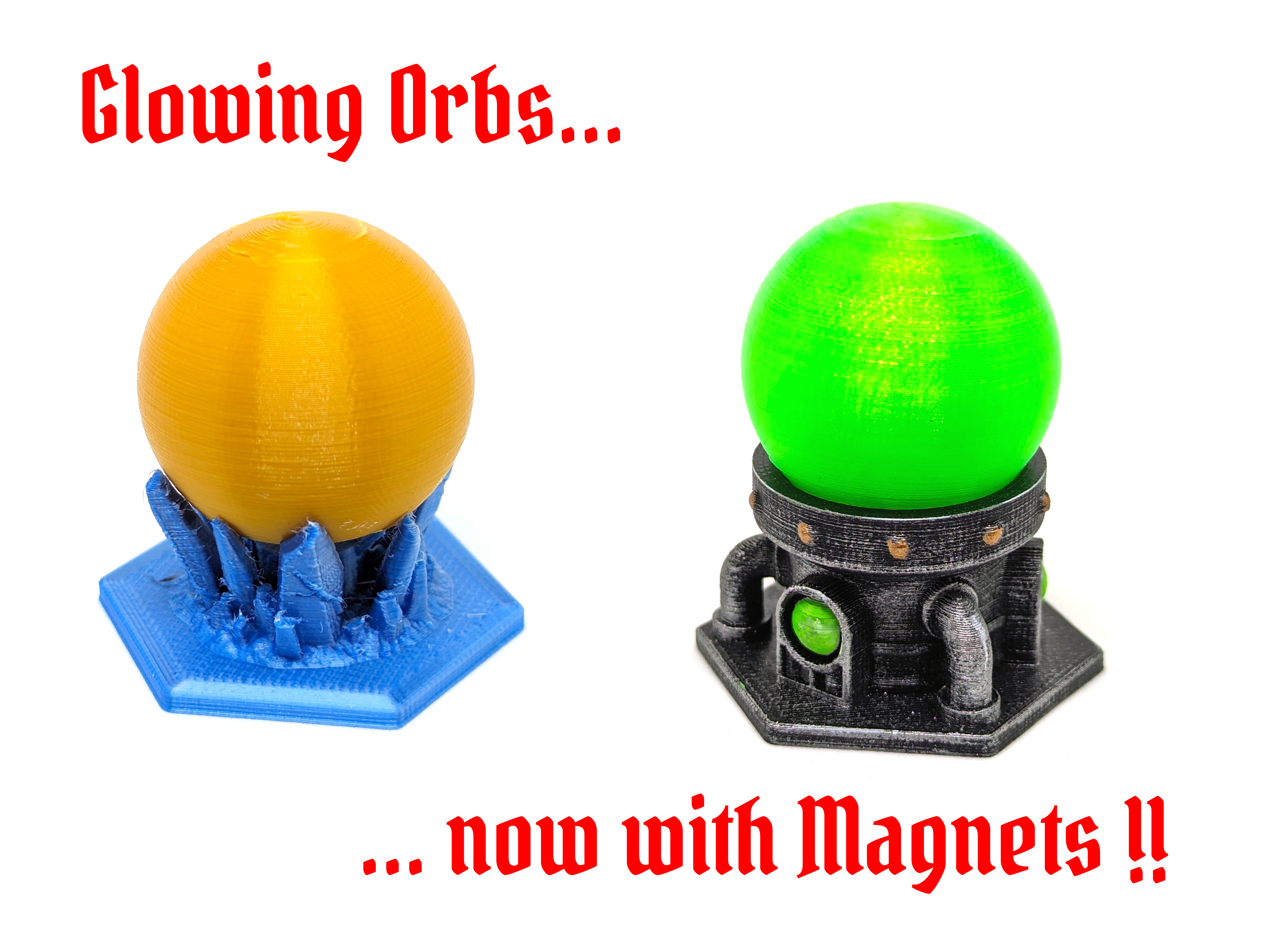 Icy & Metal Glowing Orbs for Frosthaven - Premium Version w/ Magnets by Robagon3D | Printables Store
