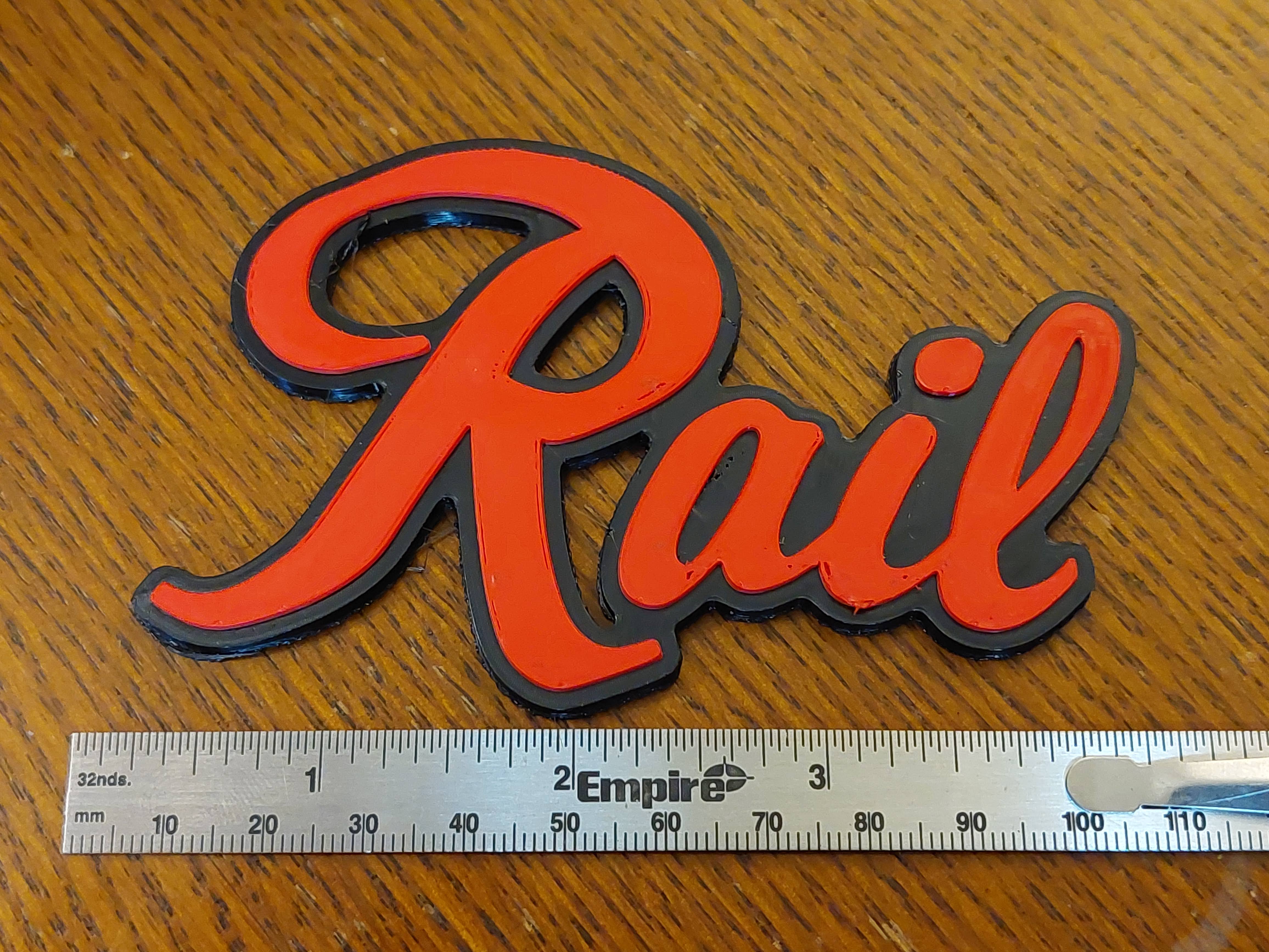 Rail logo by Glenn Brockett | Download free STL model | Printables.com