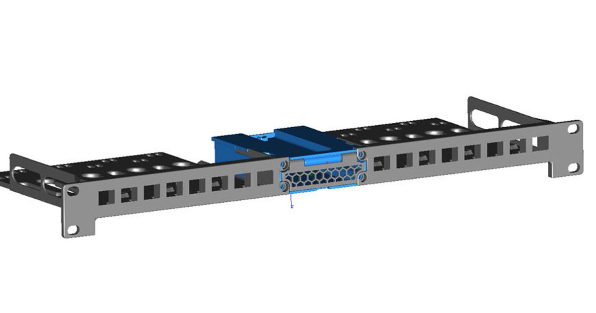 Modular 1U Relay Rack Mount for (16) Keystone Jacks (with STEP file) by ...