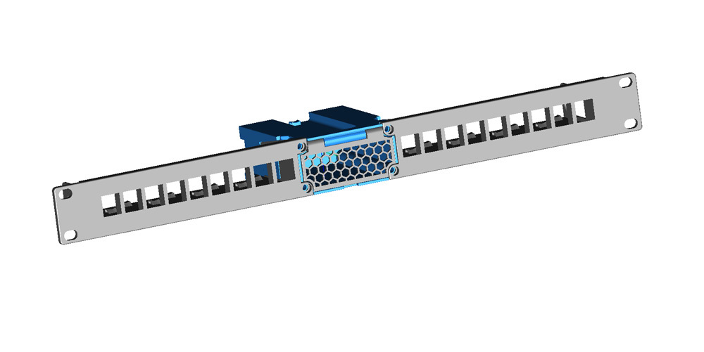 Modular 1U Relay Rack Mount for (18) Keystone Jacks with STEP file by ...