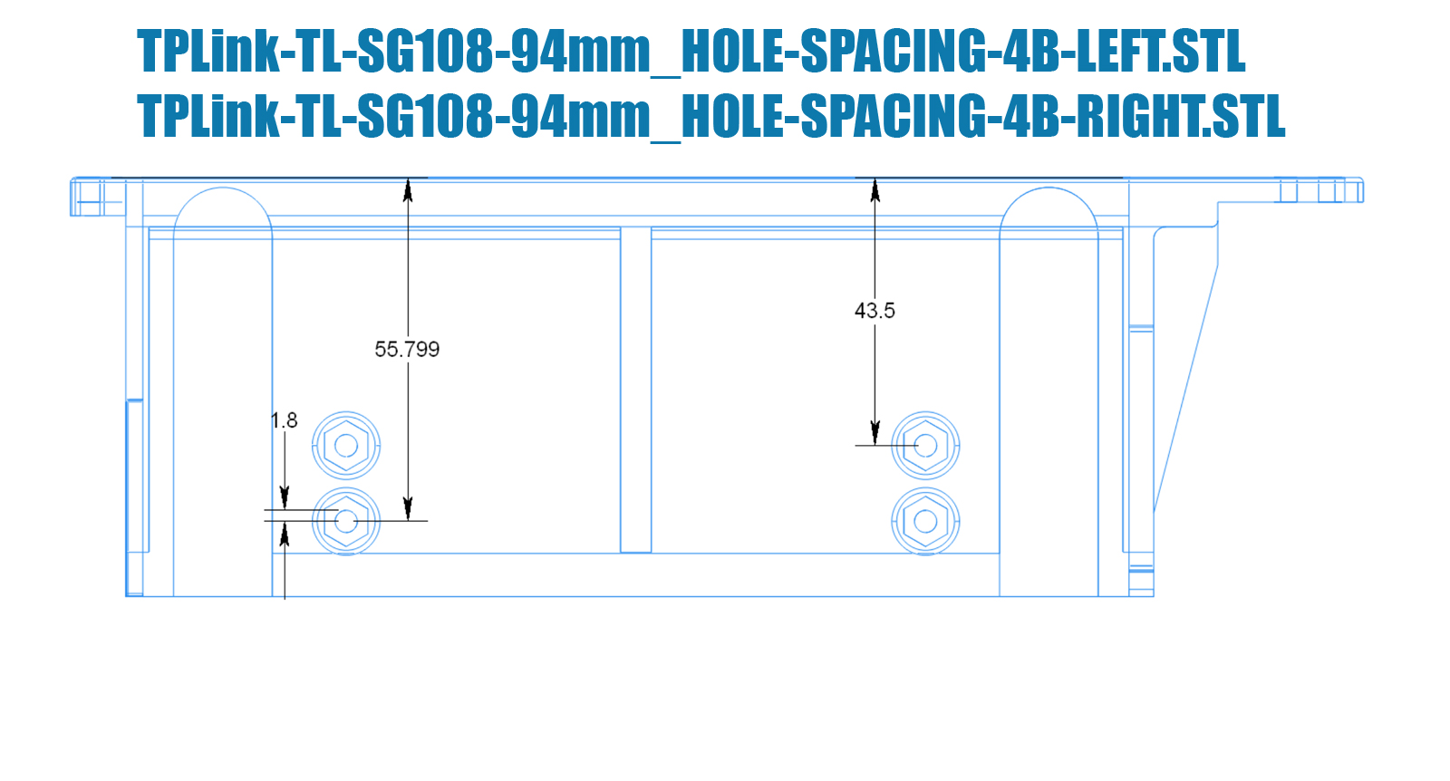 Modular 1U Relay Rack Mount for TP-Link TL-SG108 or Netgear GS308 8 ...