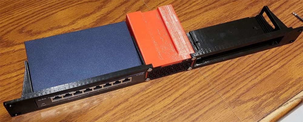 Modular 1U Relay Rack Mount for TP-Link TL-SG108 or Netgear GS308 8 ...