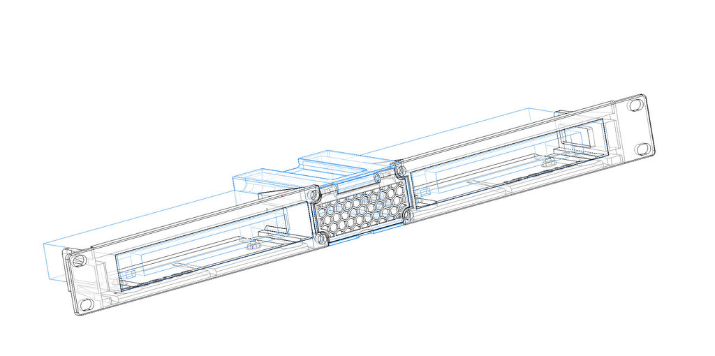 Modular 1U Relay Rack Mount for TP-Link TL-SG108 or Netgear GS308 8 ...