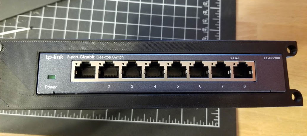 Modular 1U Relay Rack Mount for TP-Link TL-SG108 or Netgear GS308 8 ...