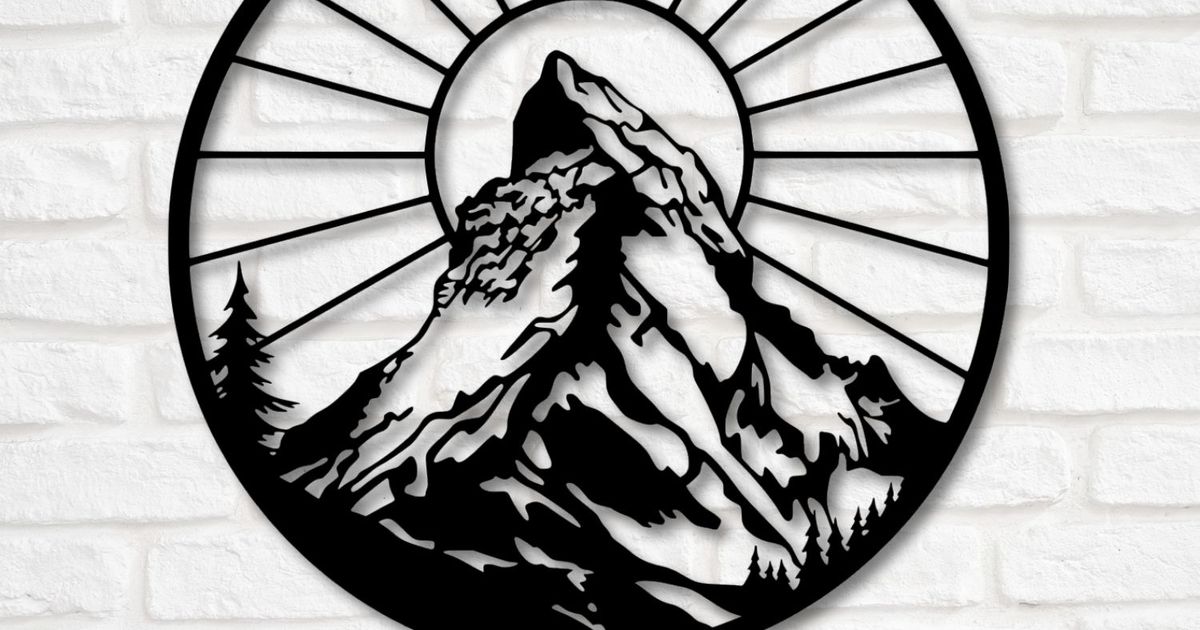 Mountain Sunrise Wall Art by LayerLogic3D | Download free STL model ...