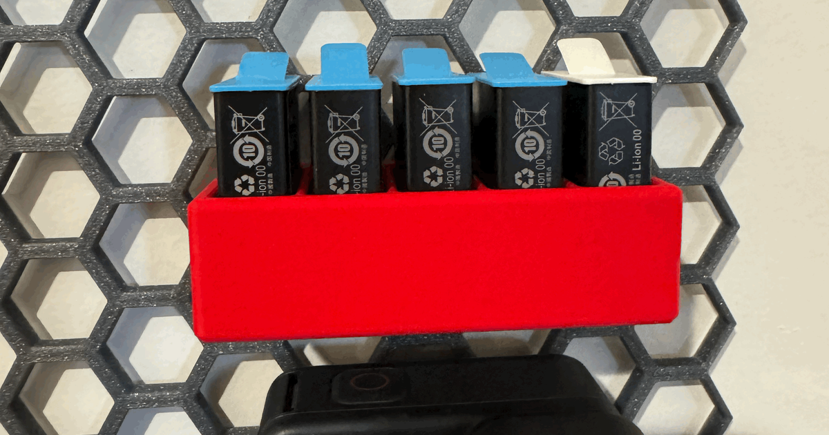 Honeycomb Wall GoPro Battery Holder by Panache_ | Download free STL ...