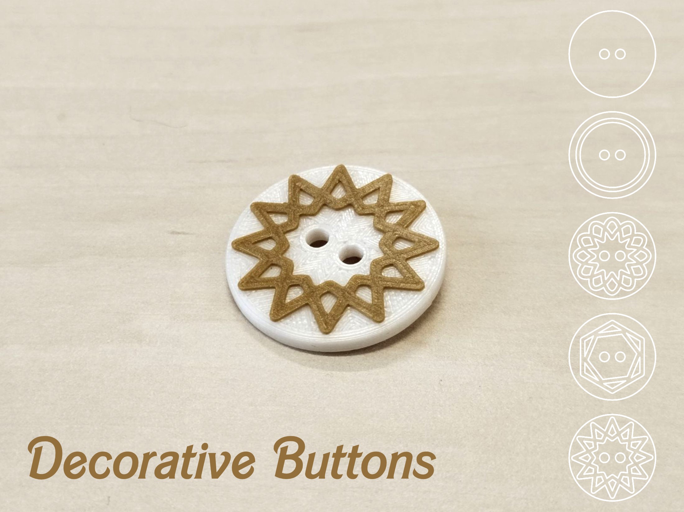 Decorative Buttons (9 variants) by E3De | Download free STL model ...