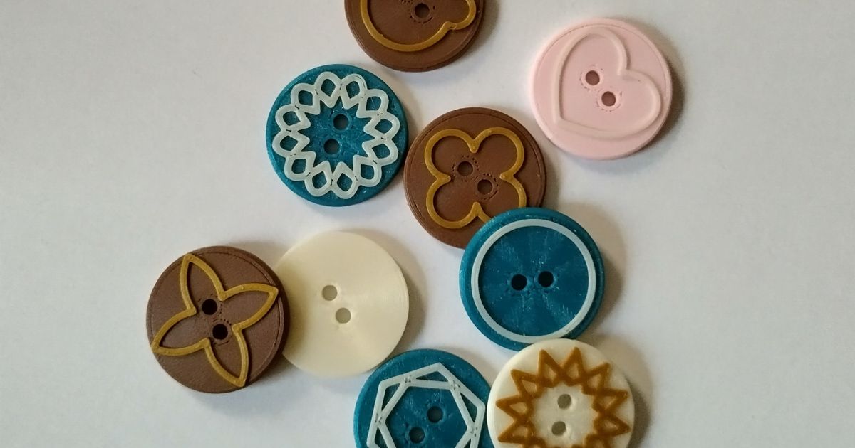 Decorative Buttons (9 variants) by E3De | Download free STL model ...