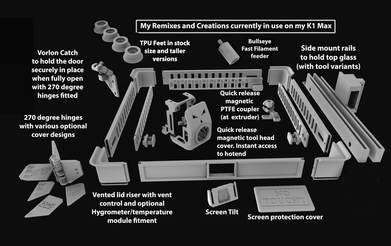 K1 Max/K1 /K1C. 'Vorlon' Door catch. For use on printers with 270 degree hinges fitted by Diablo ...