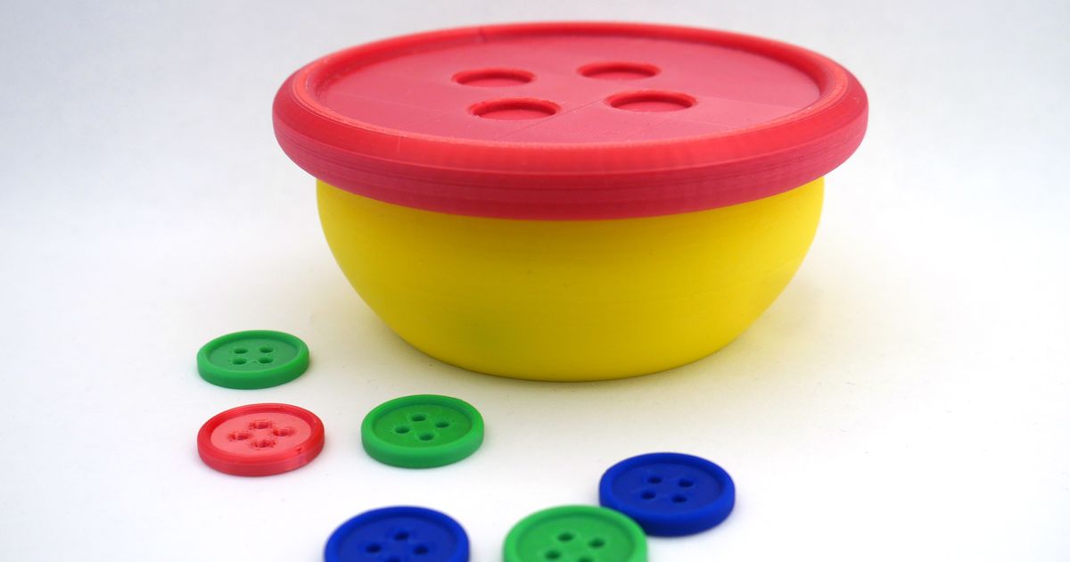 Sewing Button Box, Buttons Included ! by Humble DIY | Download free STL ...
