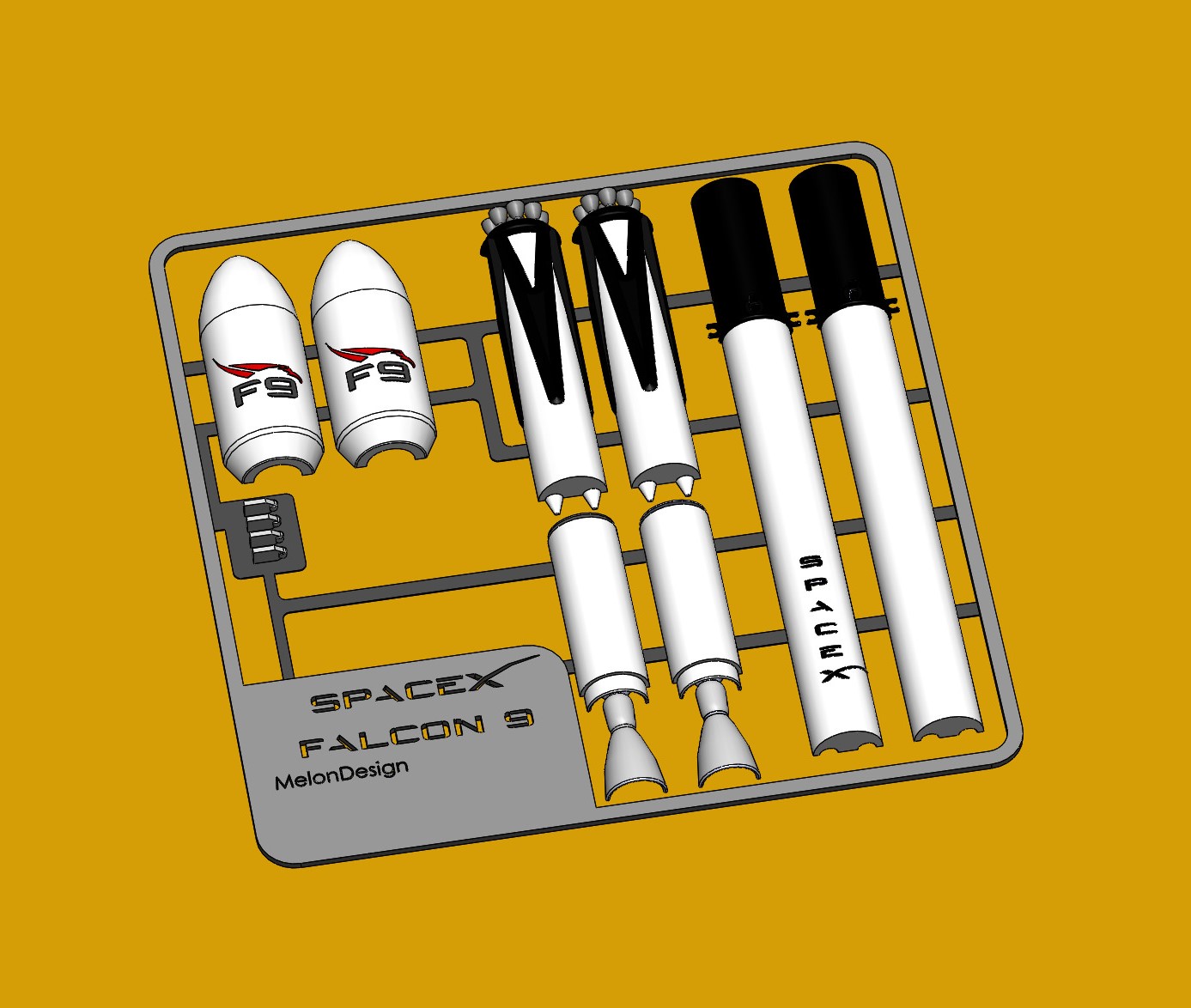 SpaceX Falcon 9 Kit card by Melon3D | Download free STL model ...