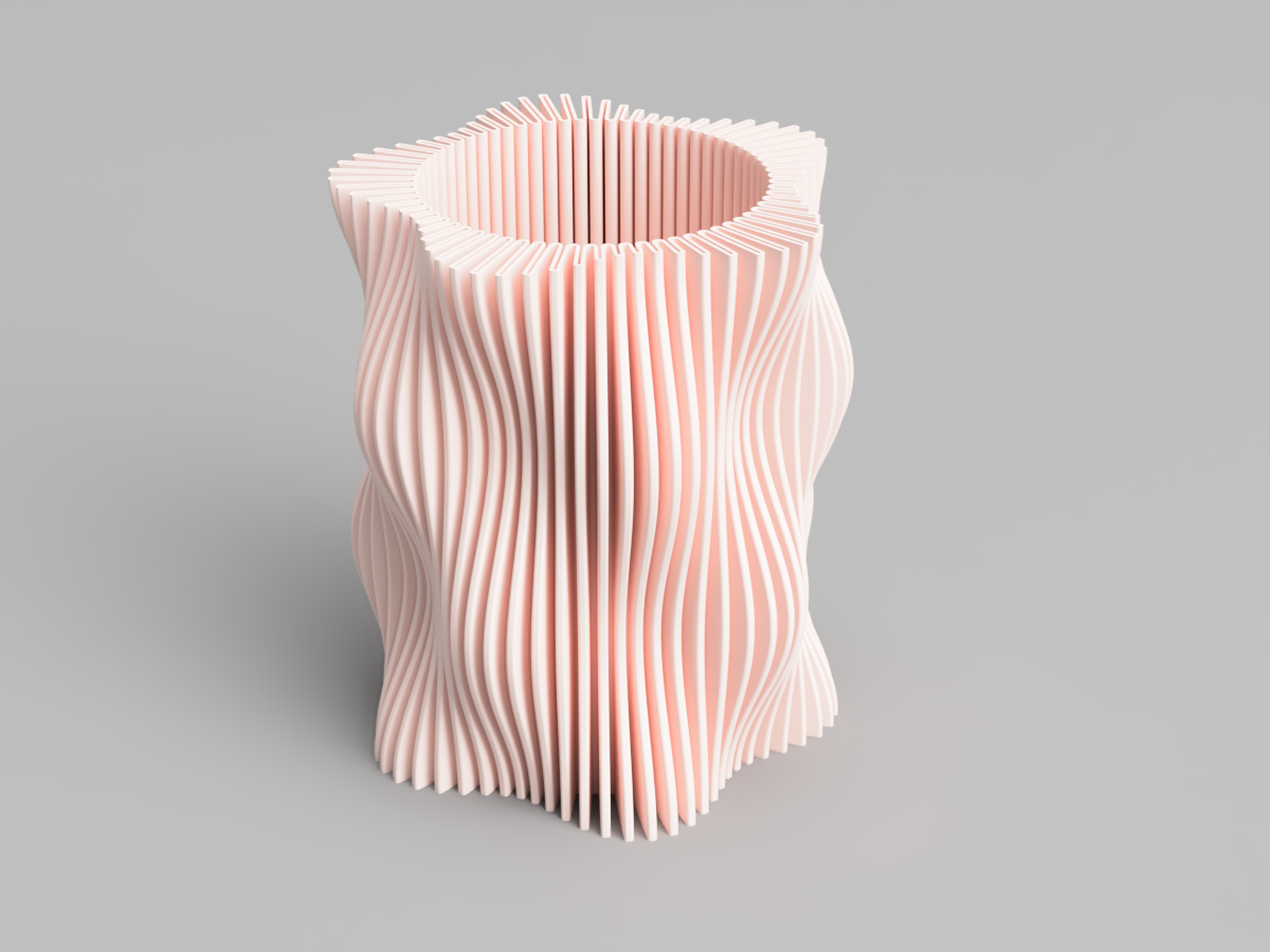 Wave cylinder with ribs, Vase mode. by KristianLaholm | Download free ...