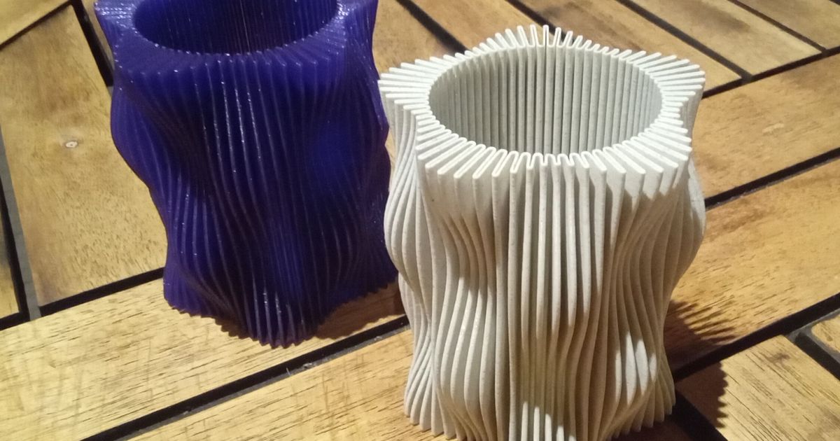 Wave cylinder with ribs, Vase mode. by KristianLaholm | Download free ...