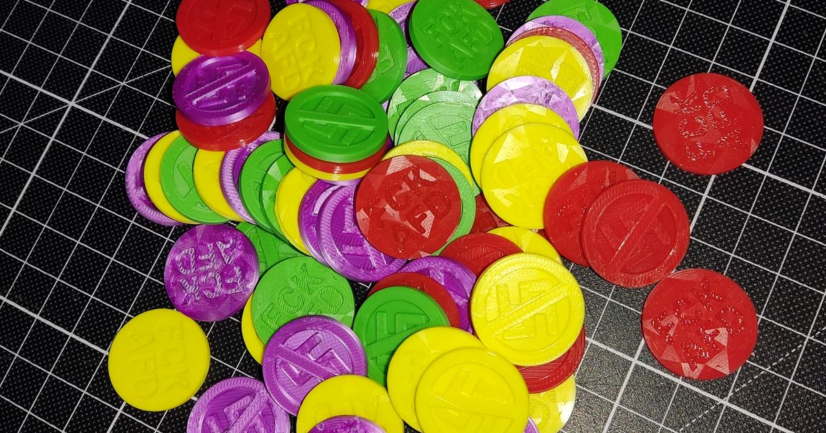 Einkaufswagenchip FCKAFD resized by Kreiszahl | Download free STL model ...