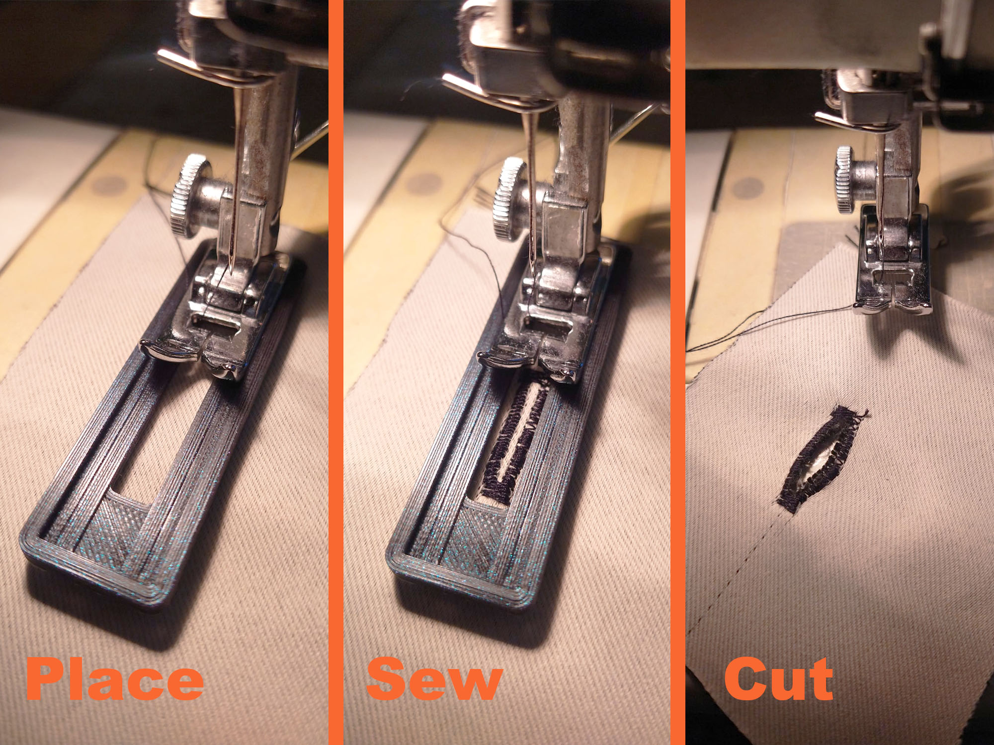 Buttonhole sewing foot guide by Rossero | Download free STL model ...