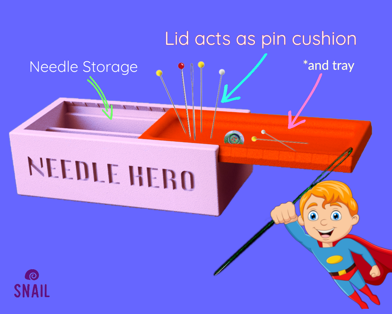 Needle Hero. A Better Needle And Pin Storage Box par Snail ...
