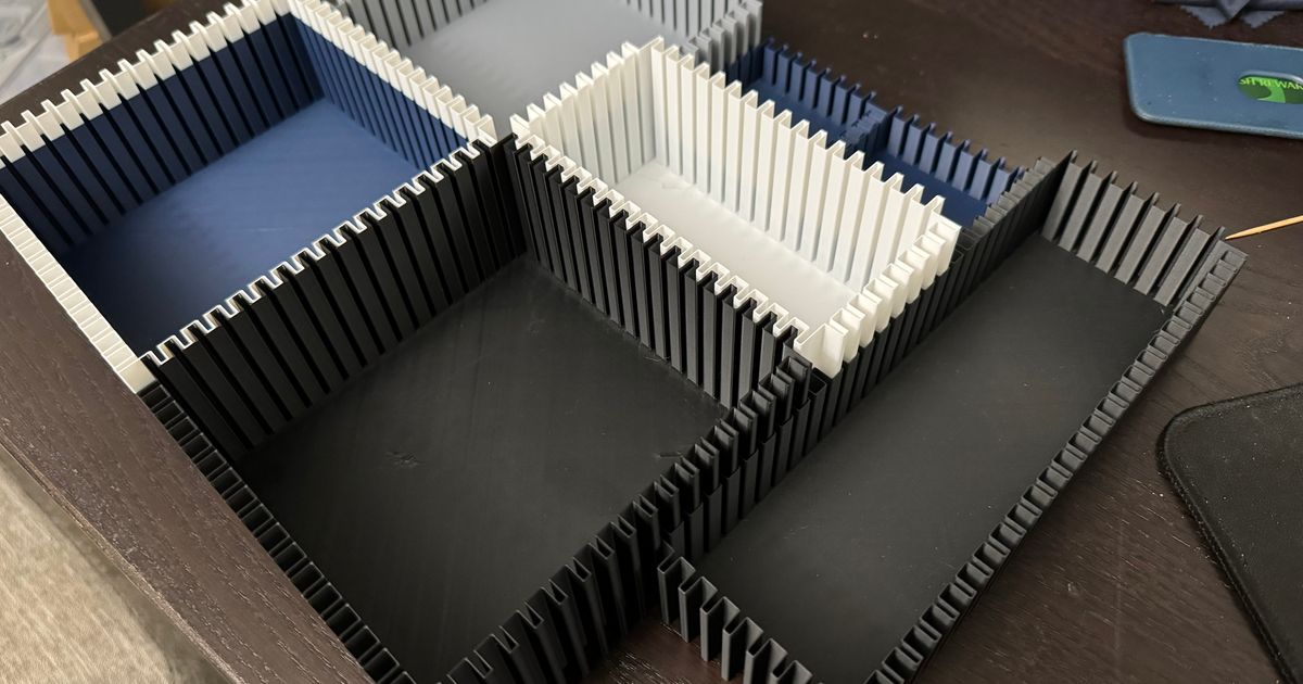 Interlocking Vase Modular Storage Bin for Ikea Alex drawers (1 modules ...