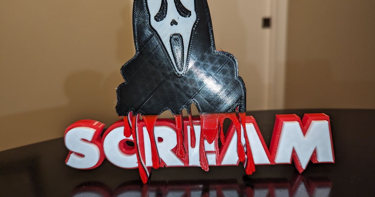 Bloody Scream Logo Sign by Scootrhead | Download free STL model ...