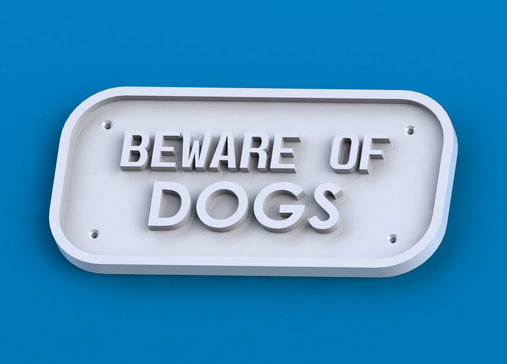 Beware of Dogs Sign by Mac | Download free STL model | Printables.com