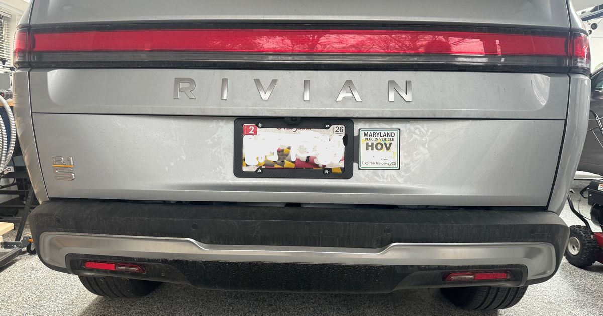 Maryland License plate HOV EV Sticker holder Rivian Tesla or others by ...