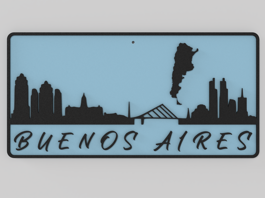 Wall Plate Skyline - Buenos Aires by dantech | Download free STL model ...