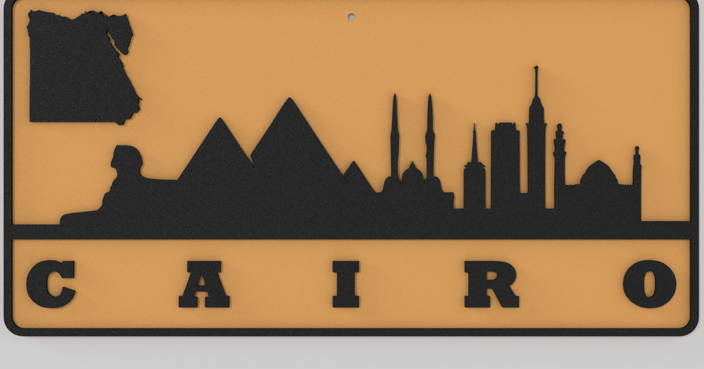 Wall Plate Skyline - Cairo by dantech | Download free STL model ...