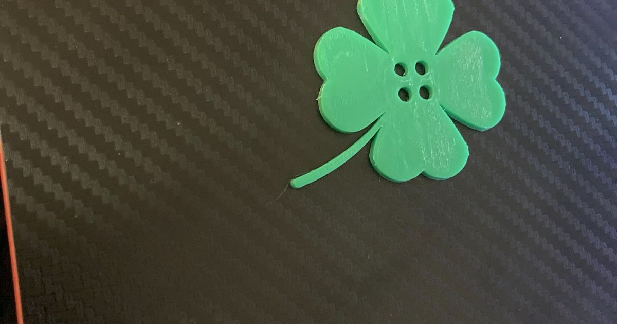 Four leaf clover button by builder26 | Download free STL model ...