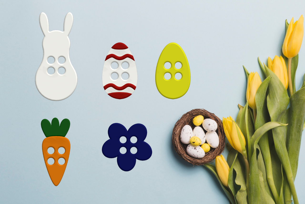 Easter / spring buttons by KiTECH | Download free STL model ...