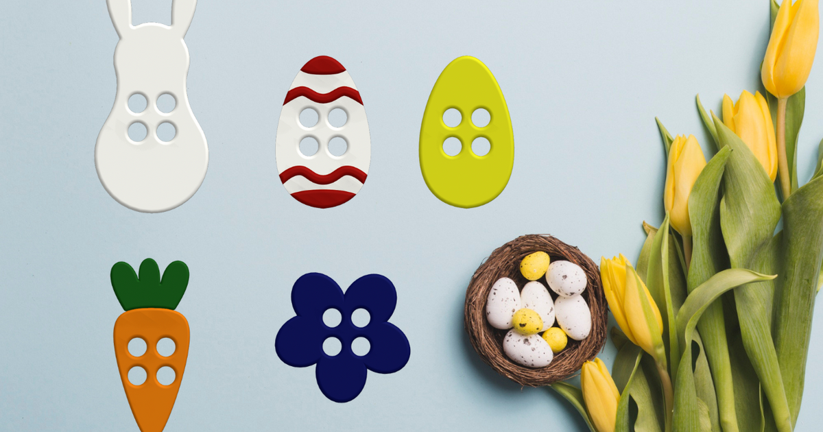 Easter / spring buttons by KiTECH | Download free STL model ...
